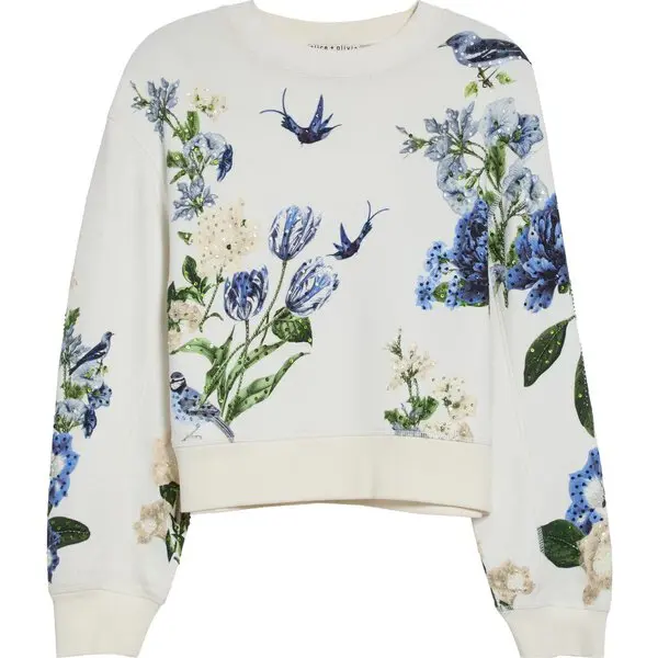 Alice + Olivia Russell Sequin Sweatshirt