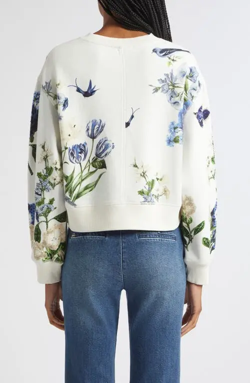 Alice + Olivia Russell Sequin Embellished Floral Sweatshirt