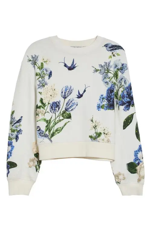 Alice + Olivia Russell Sequin Embellished Floral Sweatshirt