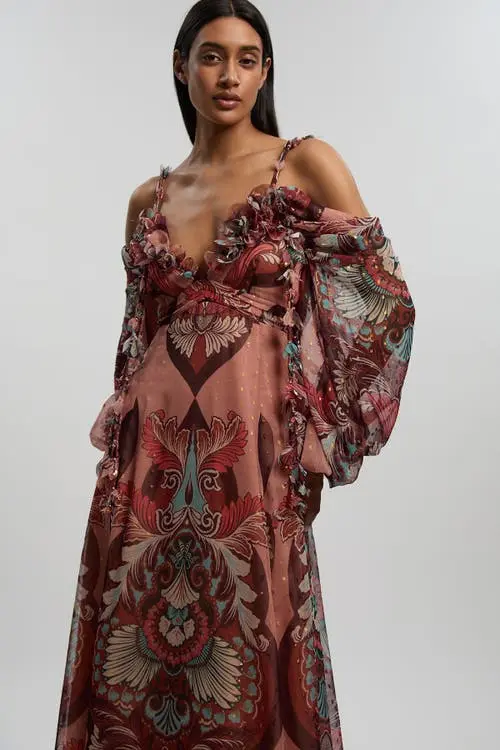 Karen Millen Petite Cold Shoulder Maxi Dress