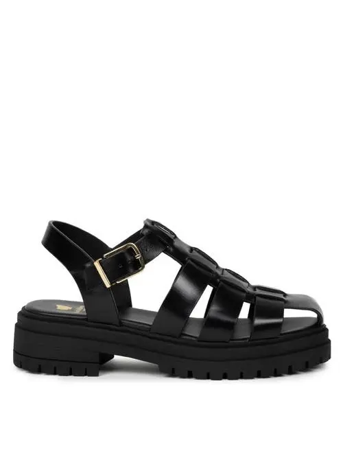 BOBBIES Billy Flat Sandals - Absolute Black
