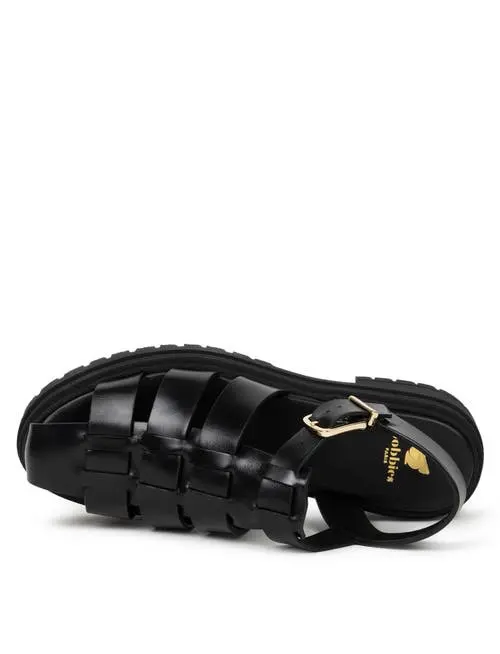 BOBBIES Billy Flat Sandals - Absolute Black