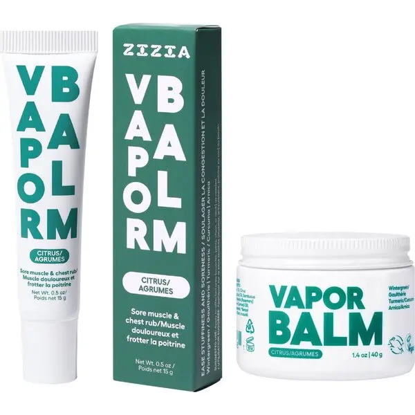 ZIZIA BOTANICALS Vapor Balm Glass Jar + Vapor Balm Travel-size Tube - None