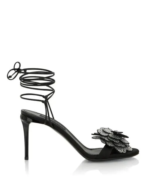 Philipp Plein Embellished Floral Lace-up High Heel Sandals