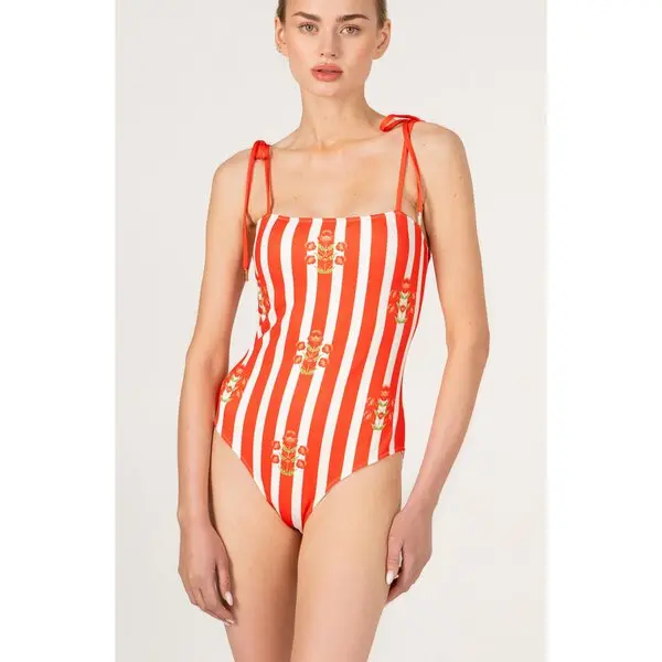 JESSIE ZHAO NEW YORK Passion Garden Reversible One Piece Swimsuit - Red