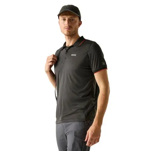 REGATTA Remex Ii Jersey Polo Shirt - Ash And Rusty Orange