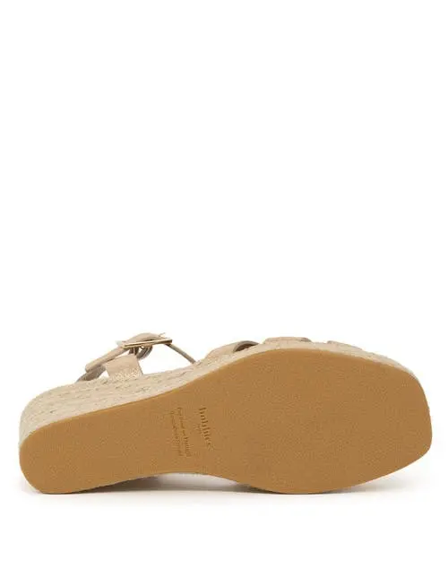 BOBBIES Cléo Wedge Espadrille Sandals - Iridescent Champagne