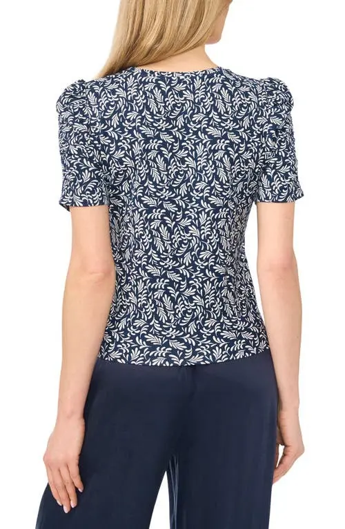 Halogen Elastic Gathered Sleeve Top