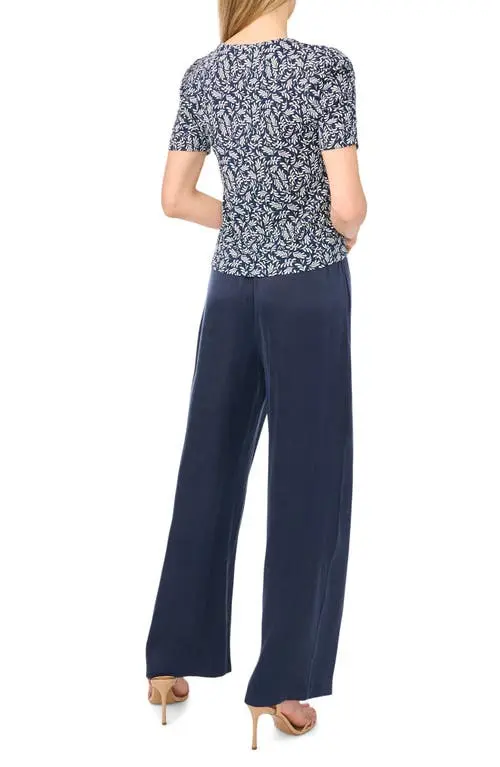 Halogen Elastic Gathered Sleeve Top