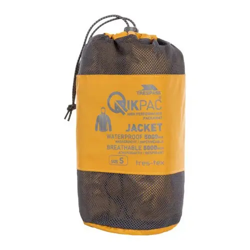 TRESPASS Qikpac Xgender Inclusive Packaway Jacket - Maize Yellow
