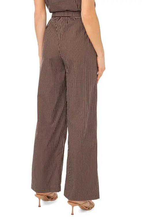 Halogen Striped Pull On Pants With Side Slits