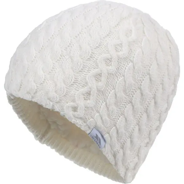 TRESPASS Kendra Beanie Hat - White