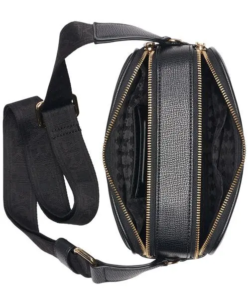 Karl Lagerfeld Paris Maybelle Camera Crossbody Bag With Embellishments - Black/gold