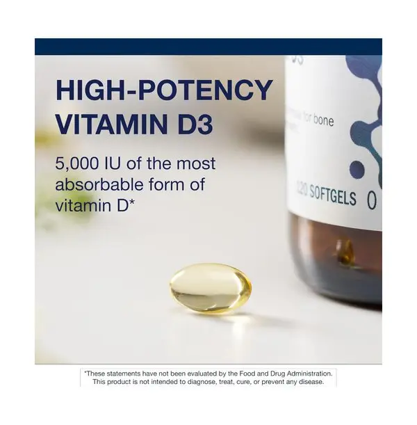 METAGENICS Vitamin D3 5000 Iu Supplement High Potency Softgels For Immune