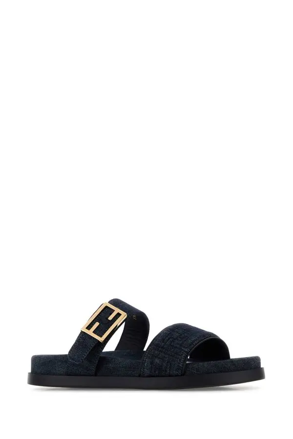 Fendi Denim Effect Slippers