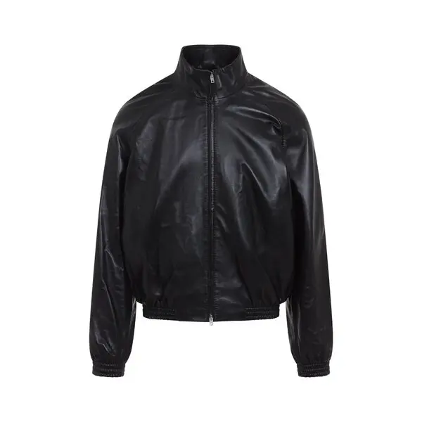 Acne Studios Leather Bomber Jacket - Black