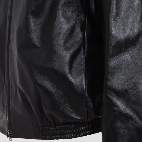 Acne Studios Leather Bomber Jacket - Black