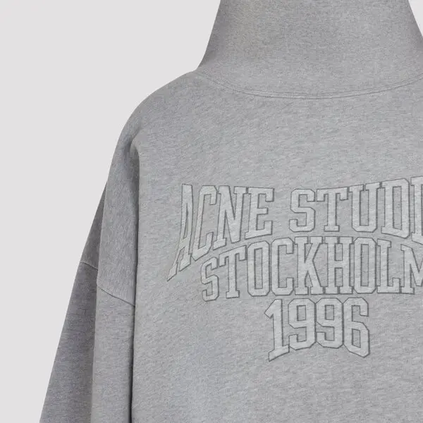 Acne Studios Graphic Logo Funnel Neck Sweatshirt - Gray