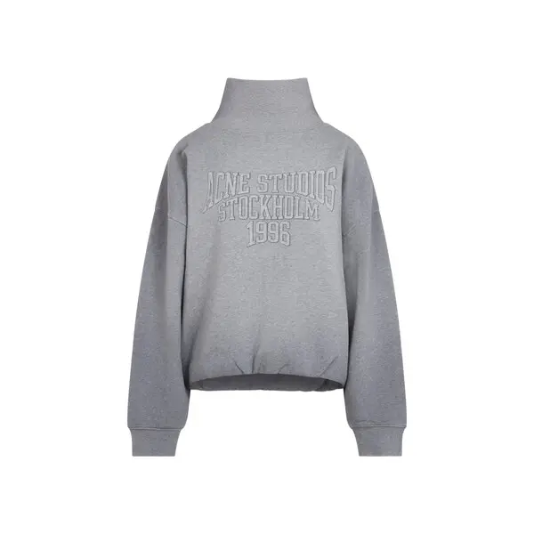 Acne Studios Graphic Logo Funnel Neck Sweatshirt - Gray