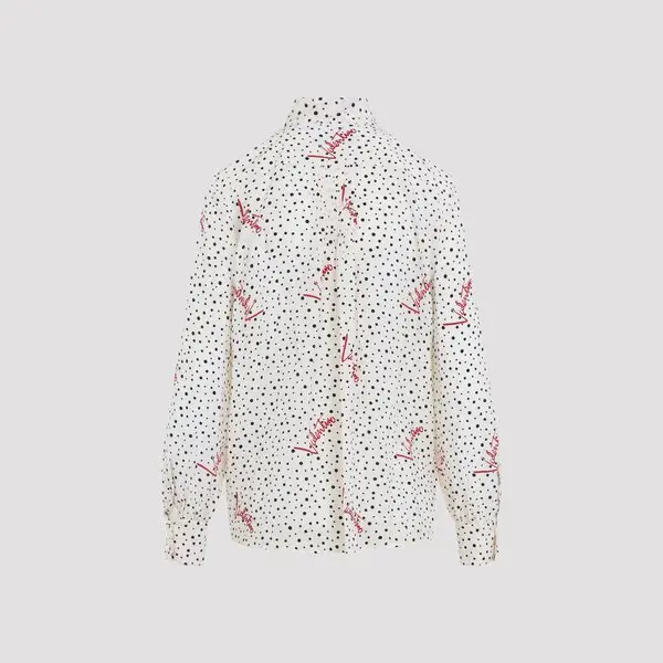 Valentino Garavani Printed Crepe Shirt With Tie Neck - Multicolor
