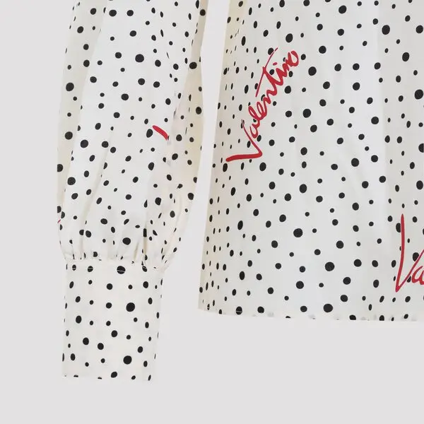 Valentino Garavani Printed Crepe Shirt With Tie Neck - Multicolor