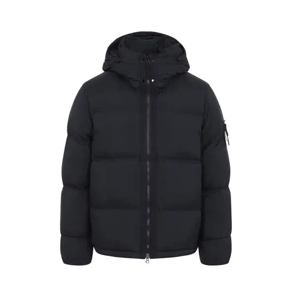Stone Island Hooded Down Padded Ripstop Jacket - Black