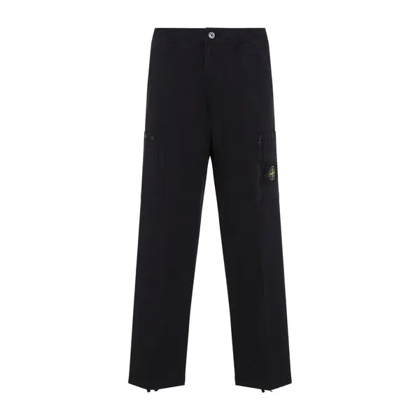 Stone Island Lightweight Cotton Cargo Pants - Black