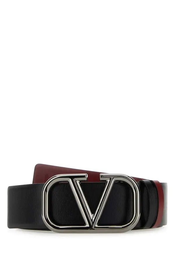 Valentino Garavani Vlogo Signature Leather Belt - Black