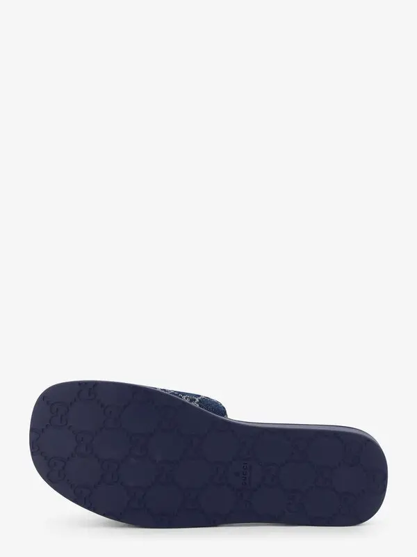 Gucci Gg Motif Denim Slides - Multicolor
