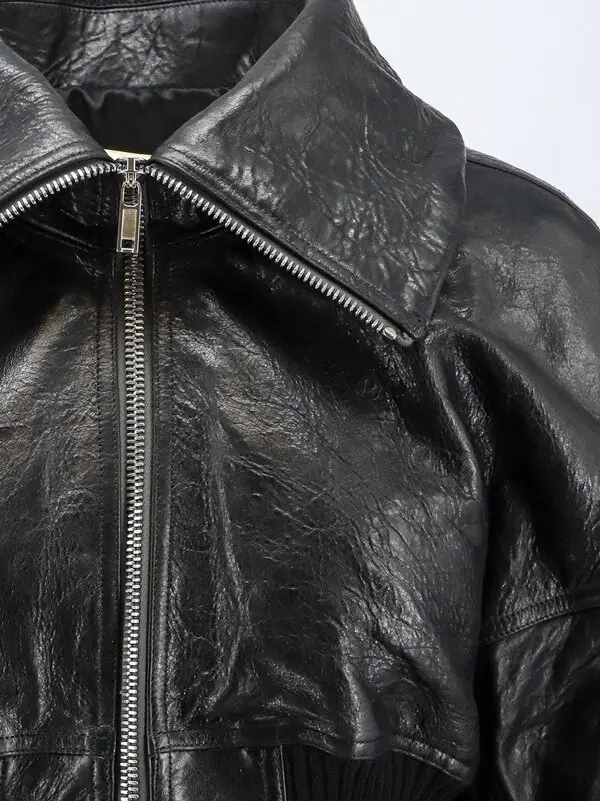 Rick Owens Dracuflight Cropped Leather Jacket