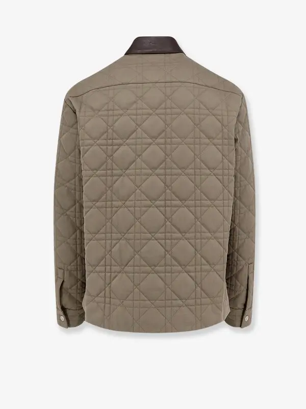 Dior Quilted Shirt Jacket With Leather Collar