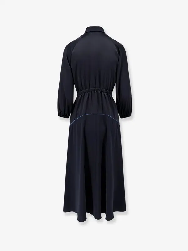 Max Mara Long Silk Dress With Drawstring Waist