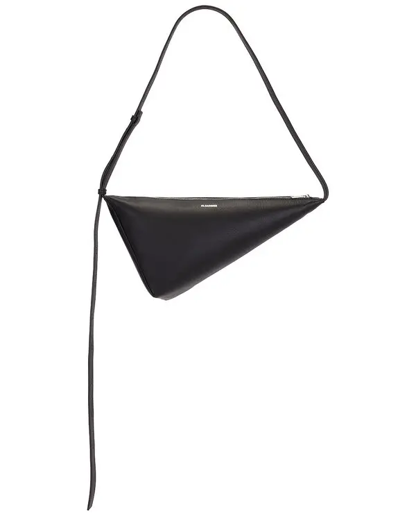 JIL SANDER Leather Triangle Crossbody Bag