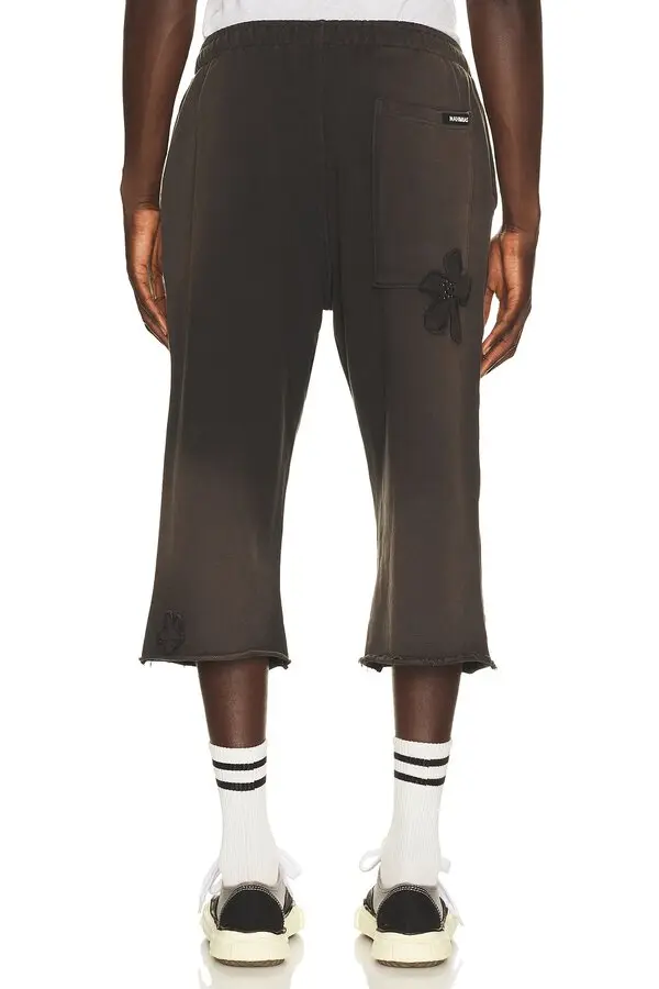 NAHMIAS Flower Patch Long Sweat Short In Black