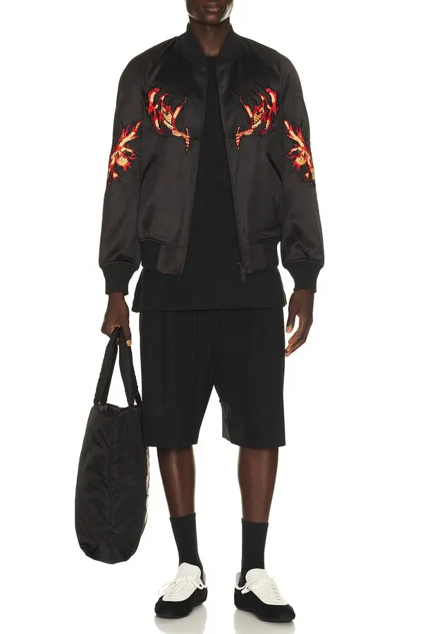 Y3 Embroidered Graphic Bomber Jacket