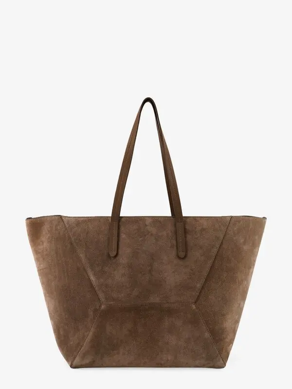 Brunello Cucinelli Bc Duo Suede Shoulder Bag With Engraved Logo