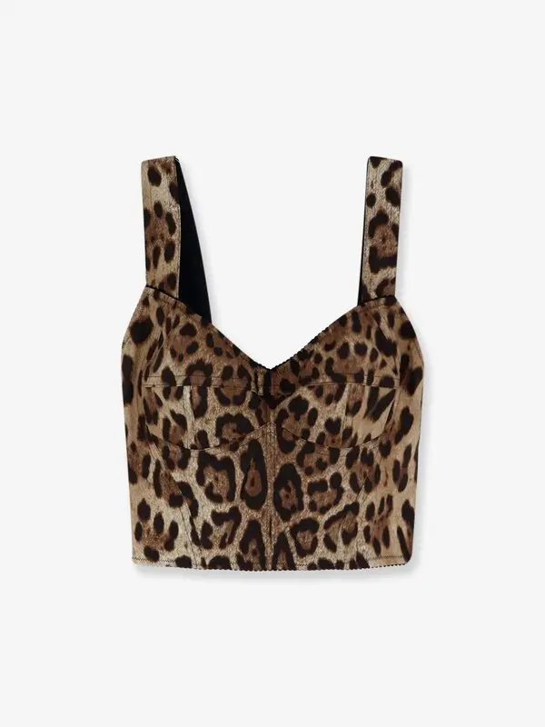 Dolce & Gabbana Animal Print Bustier Top - Multicolor