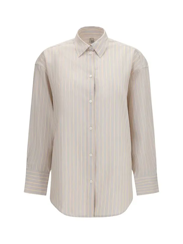TOTEME Oversized Striped Shirt - Cream