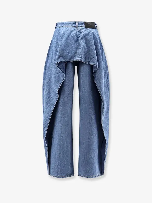 Loewe Asymmetrical Detail Straight Leg Jeans In Cotton