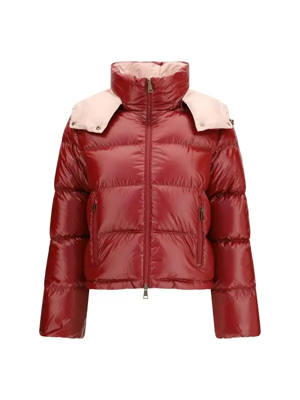 Moncler Niveole Short Down Jacket With Hood - Red