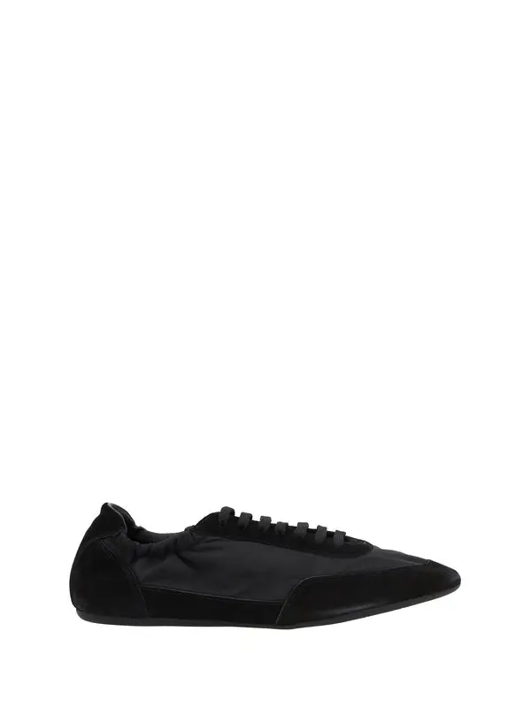 Prada Logoed Suede And Nylon Sneakers - Black