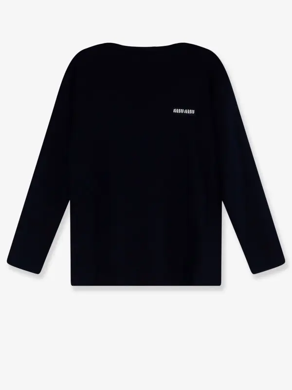 Miu Miu Wool Sweater With Lettering Logo