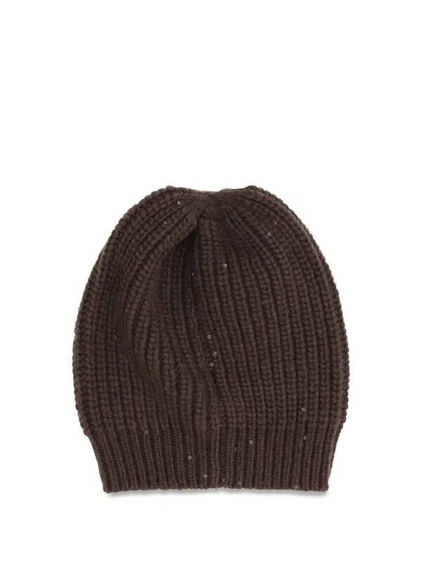 Brunello Cucinelli Ribbed Beanie With Sequins - Multicolor