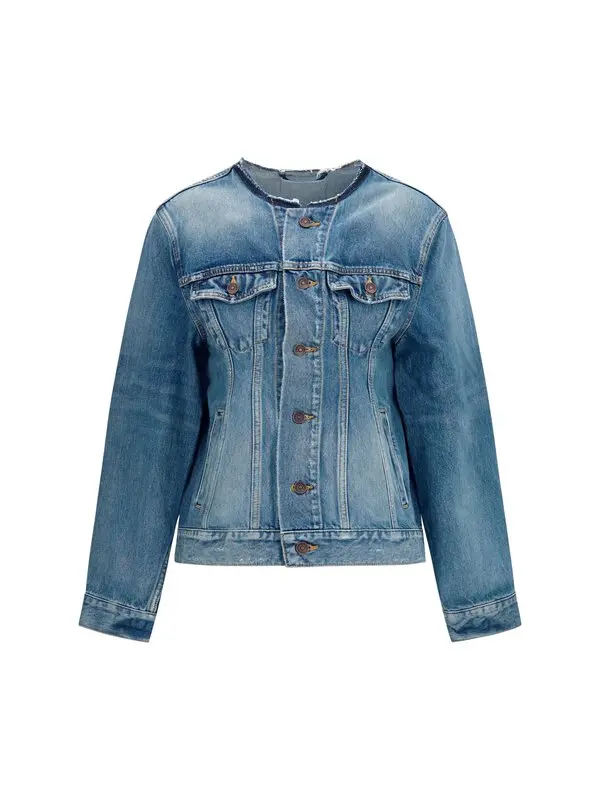 Balenciaga Hourglass Denim Jacket - Blue