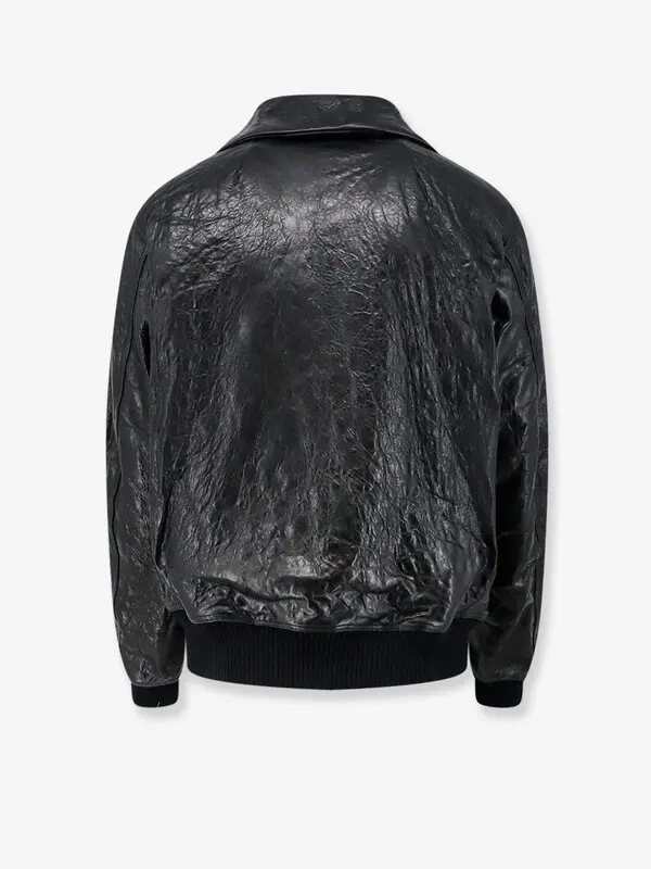 Rick Owens Leather Dracuflight Jacket - Black