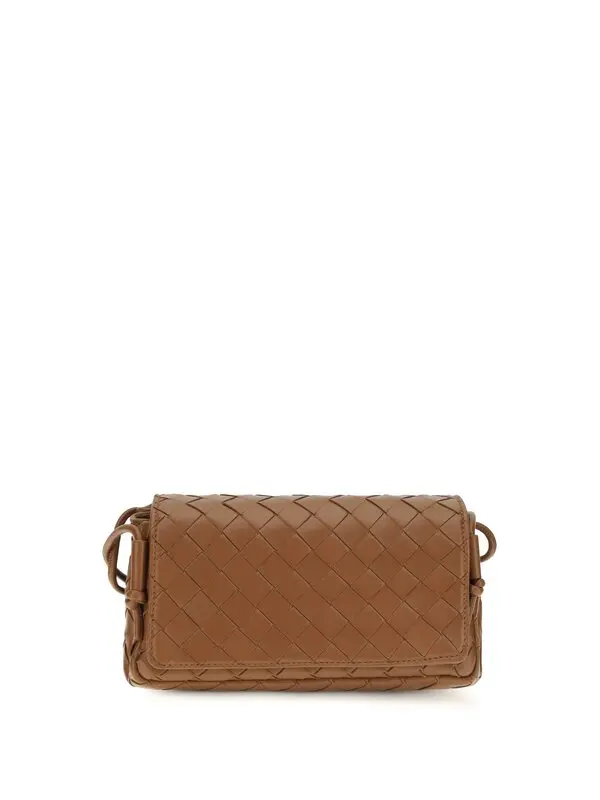 Bottega Veneta Intrecciato Shoulder Bag - Brown