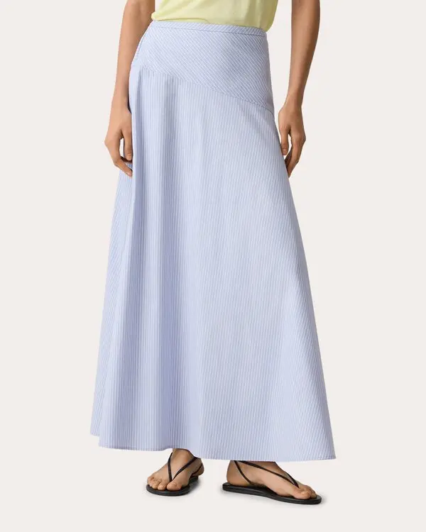 Theory Stripe Angled Yoke Circle Skirt