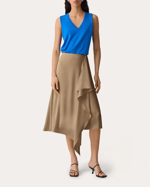 Theory Satin Draped Sarong Skirt