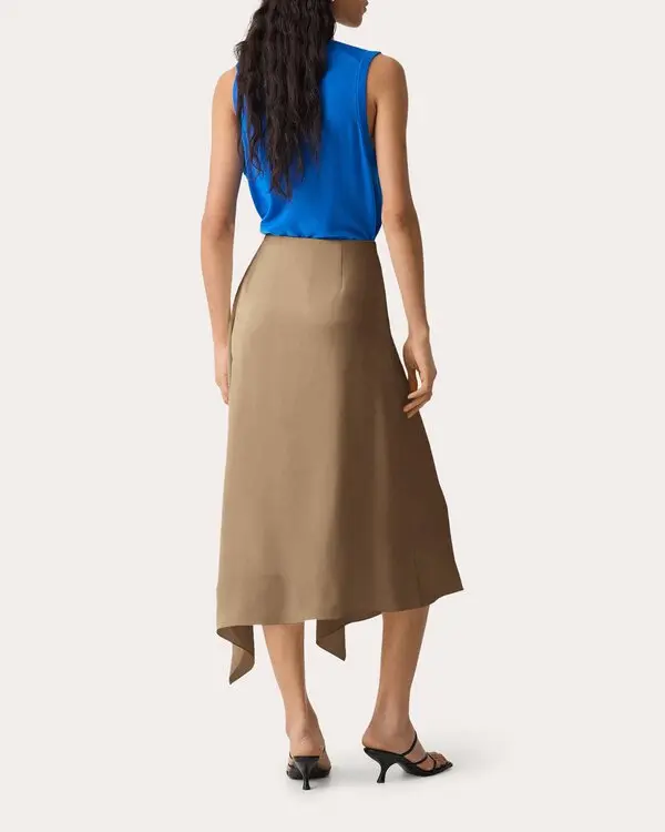 Theory Satin Draped Sarong Skirt