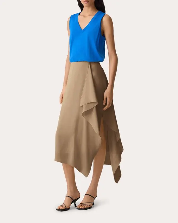 Theory Satin Draped Sarong Skirt
